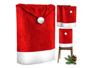 4255598309103 - KESSER® Premium Weihnachtsstuhlüberzug Set Stuhlhussen für Weihnachten Nikolausmütze Stuhlbezug Husse Weihnachtsdeko für Stühle Überzieher - Stuhlabdeckung im weihnachtlichen Design