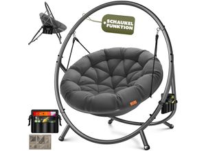 4255598355025 - KESSER® Hängesessel mit Gestell BALI Hängeschaukel Hängestuhl bis 150kg für Indoor und Outdoor + Kissen & Seitentasche Hängekorb Stahlgestell & Schaumstoff Sitzpolster ideal für Wohnzimmer & Garten