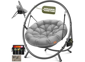 4255598355032 - KESSER® Hängesessel mit Gestell BALI Hängeschaukel Hängestuhl bis 150kg für Indoor und Outdoor + Kissen & Seitentasche Hängekorb Stahlgestell & Schaumstoff Sitzpolster ideal für Wohnzimmer & Garten 4255598355032 - KESSER® Hängesessel mit Gestell BALI Hängeschaukel Hängestuhl bis 150kg für Indoor und Outdoor + Kissen & Seitentasche Hängekorb Stahlgestell & Schaumstoff Sitzpolster ideal für Wohnzimmer & Garten