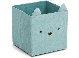 4003368144900 - Aufbewahrungsbox ZELLER PRESENT Bär Musselin mint B28cm H28cm T28cm Baumwolle Polyester Aufbewahrungsboxen Tiermotiv kinderfreundlich faltbar