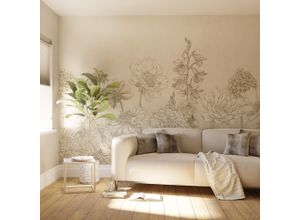 5011583638424 - Fototapete ART FOR THE HOME Gedämpfte Blumenmuster beige H28m L28m Vlies Tapeten Design Tapeten