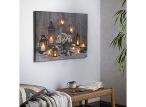 5011583546637 - LED-Bild ART FOR THE HOME Cosy Kerzen LED 60x90cm braun (farbe bild(er) braun) B90cm H60cm T3cm Ø3cm Bilder LED-Leinwand gemütliche Kerzen 60 x 90 cm