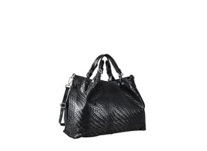 4036673236640 - Schultertasche Square Damen Gr B H T 42cm x 31cm x 20cm onesize schwarz Leder COLLEZIONE ALESSANDRO Taschen in modischer Flechtoptik