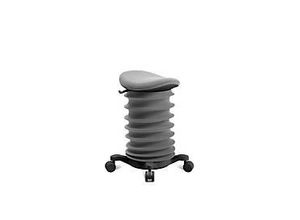 4067976017513 - Hocker SITNESS 4D ergonomisch aktives Sitzen gepolsterter Sattelsitz höhenverstellbar um 360° drehbar Tragegriff Rollen schwarz grau