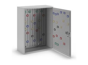 4061753018540 - eurokraft basic Schlüsselschrank lichtgrau RAL 7035 HxBxT 350 x 270 x 130 mm für 40 Haken