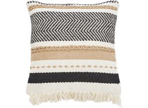 4262401193460 - Dekokissen DONE Indira beige (beige braun) B45 L45 Baumwolle Dekokissen_Sitzkissen_Kissenhüllen Kissenhülle in Strick-Optik