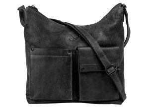 4022581333403 - Umhängetasche SANSIBAR Damen Gr B H T 29cm x 25cm x 10cm onesize schwarz Leder leicht glänzend unifarben Taschen echt Leder