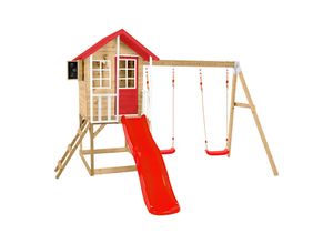 4262519770119 - Zwerkules Spielhaus Lolla 3 inkl Rutsche & Doppelschaukel 352x370x224cm
