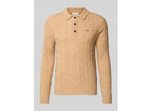 7325708375582 - Slim Fit Longsleeve aus reiner Wolle Modell Cable