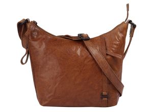 8718749063980 - Umhängetasche CROSSOVER Damen Gr B H T 25cm x 20cm x 5cm onesize braun (cognac) Leder unifarben Taschen echt Leder