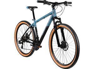 4250845959544 - Toxic 275 Zoll Mountainbike Hardtail 165 - 190 cm MTB für Damen und Herren 21 Gänge schwarz blau 46 cm