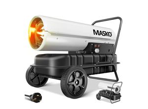 4260729112224 - MASKO® Heizkanone 30kW Diesel Bautrockner Bauheizer Heißluftgenerator Heizgebläse 34L Tank mit Thermostat Ölheizer Luftstrom 750m³ h Stunde) Ölbeheizung Heizlüfter Heizstrahler