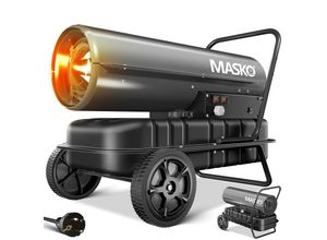 4255598355575 - MASKO® Heizkanone 30kW Diesel Bautrockner Bauheizer Heißluftgenerator Heizgebläse 34L Tank mit Thermostat Ölheizer Luftstrom 750m³ h Stunde Ölbeheizung Heizlüfter Heizstrahler