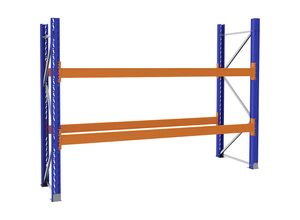 4061753297822 - eurokraft pro Palettenregal aus Stahl Grundregal HxBxT 2100 x 2900 x 900 mm 2 Fächer Feldlast 5400 kg