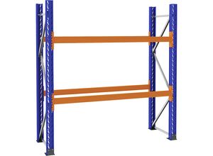 4061753297631 - eurokraft pro Palettenregal aus Stahl Grundregal HxBxT 2100 x 2025 x 750 mm 2 Fächer Feldlast 5400 kg