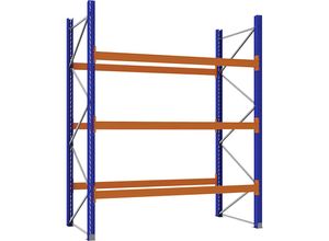 4061753297891 - eurokraft pro Palettenregal aus Stahl Grundregal HxBxT 3360 x 2900 x 1100 mm 3 Fächer Feldlast 7900 kg