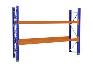 4061753297815 - eurokraft pro Palettenregal aus Stahl Grundregal HxBxT 2100 x 2900 x 750 mm 2 Fächer Feldlast 5400 kg
