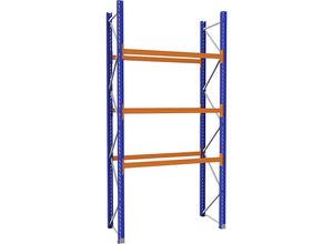 4061753297730 - eurokraft pro Palettenregal aus Stahl Grundregal HxBxT 3990 x 2025 x 900 mm 3 Fächer Feldlast 7800 kg