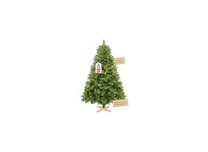 4054748035578 - VESKA Weihnachtsbaum künstlich 180cm - mit Holzständer Nordmanntanne Künstlicher Tannenbaum Naturgetreu dichte Zweige mit LED