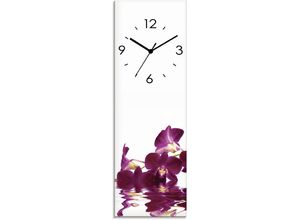 4062144286432 - Wanduhr ARTLAND Phalaenopsis Orchidee Wanduhren Gr B H T 20 cm x 60 cm x 18 cm Funkuhr lila Wanduhren wahlweise mit Quarz- oder Funhuhrwerk lautlos ohne Tickgeräusche