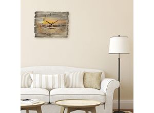 4062144354803 - Wanduhr ARTLAND Schöner Sonnenuntergang am Strand Wanduhren Gr B H T 40 cm x 30 cm x 06 cm Funkuhr orange Wanduhren wahlweise mit Quarz- oder Funhuhrwerk lautlos ohne Tickgeräusche