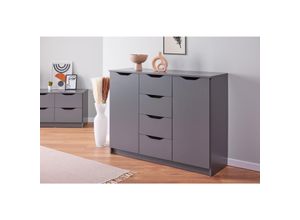 4010340187244 - Inter Link - Silenzia Sideboard 2 Türen 4 Schubladen grau