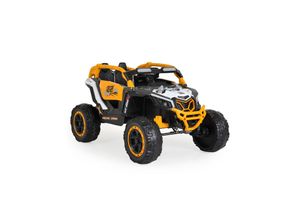 3801005001538 - Kinder Elektrofahrzeug Jeep Kansas EVA-Reifen Fernbedienung Musik Gurt orangr weiß