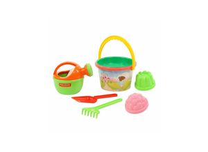 4810344030658 - Sandspielzeug Set 0658 Eimer Schaufel Gießkanne Förmchen Rechen 6-teilig bunt