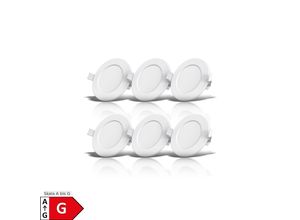 4057722004010 - Bklicht - 6x led Einbauspots Bad Strahler Einbauleuchten weiß dimmbar Deckenspots IP44 - 50