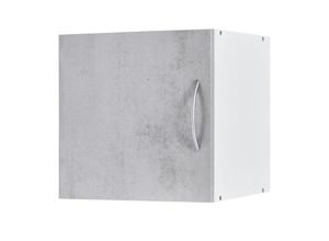4038061020992 - Aufsatzschrank WIMEX Multiraumkonzept weiß (weiß abgesetzt beton nachbildung lichtgrau) B40cm H40cm T40cm Schränke Schranksystem