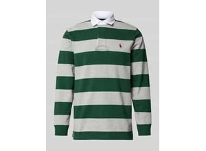 3616854914140 - Sweatshirt mit Polokragen und Label-Stitching