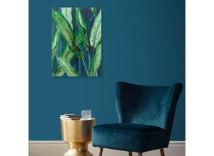 5011583537222 - Leinwandbild ART FOR THE HOME Blatter bunt (farbe bild(er) mehrfarbig) B50cm H50cm T35cm Ø35cm Leinwand Bilder Handgemalt Wandbild Gold Metallic 50x70cm
