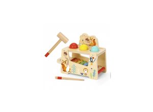 6972633371342 - Tooky Toy Kinder Musikspielzeug 2 in 1 Xylophon Hammerspiel TF827 Holz 7-tlg bunt