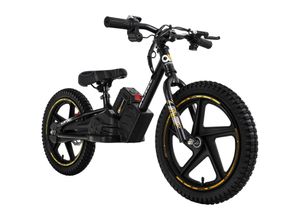 4056551236807 - Elektro-Laufrad 16 Zoll Kinder-Balance-Bike m 250 Watt Scheibenbremsen 3 Geschwindigkeitsstufen (Gelb)