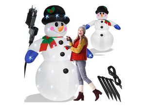 4260598879129 - KESSER® Aufblasbarer Schneemann XXL 240cm LED-Beleuchtung mit Befestigungsmaterial & geräuscharmen Gebläse Deko Weihnachts-Figur Weihnachten Weihnachtsdekoration Innen & Außen Witterungsbeständig IP44