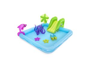 6942138973686 - Kinderpool mit Rutsche - Inkl aufblasbarem Wasserspielzeug - 239 x 206 x 86 CM - 308 L - Wassertiere