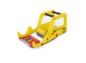 6942138961997 - Inflatable Bulldozer Aufblasbarer Jumper mit 25 Spielbällen 198x105x84 cm Gelb mit Sicherheitsnetz - Bestway