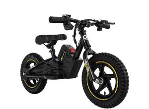 4056551236784 - Elektro-Laufrad 12 Zoll Kinder-Balance-Bike m 250 Watt Scheibenbremsen 3 Geschwindigkeitsstufen (Gelb)