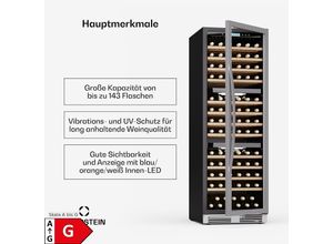4060656532405 - Vinovilla Trio Weinkühlschrank 144 Flaschen 3 Zonen 38 dB 12 Regale Kompressor 413 Liter Edelstahl 143 Flaschen 3 Kühlzonen