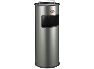 4027801206062 - Aschenbecher WESCO silber (neusilber) B27cm H64cm T27cm Stahlblech Mülleimer Standascher mit Sieb 30 Liter