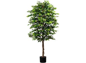 4064118241560 - Kunstpflanze CREATIV GREEN Ficus benjamini grün Kunstpflanzen H 210cm Kunststoff mit Naturstamm H210cm