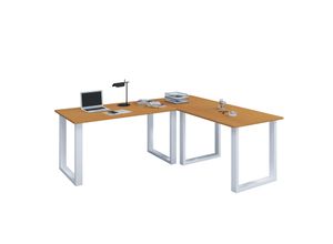 4051814397400 - Holz Schreibtisch Eckschreibtisch schlicht 130x130 L Form links oder rechts Arbeitstisch Platte 50 cm tief Computertisch Büromöbel - Lona U