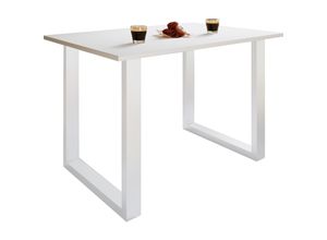 4051814380082 - Holz Schreibtisch H 76 x B 140 x T 80 cm Computertisch schlicht Füße aus hochwertigem Metall Arbeitstisch Büromöbel - Lona U
