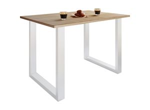 4051814379208 - Holz Schreibtisch H 76 x B 140 x T 50 cm Computertisch schlicht Füße aus hochwertigem Metall Arbeitstisch Büromöbel - Lona U