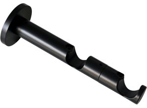 4003018378730 - Kombiträger Doppel-Kombiträger offen für Ø 20 mm schwarz (schwarz matt) SCHÖNER WOHNEN-KOLLEKTION Gardinenstangenhalterungen Serie Einzelprogramm Leon Ø 20 mm