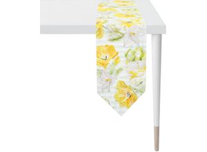 4003440260061 - Tischband APELT 6405 SPRINGTIME Frühjahrsdeko Frühling gelb (weiß gelb natur) B25cm L175cm Baumwolle Polyester Tischdecken Digitaldruck