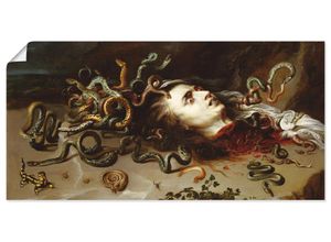 4055327949064 - Wandbild ARTLAND Das Haupt der Medusa Bilder Gr B H 60 cm x 30 cm Poster klassische Fantasie Querformat 1 St grau Bild Poster Bilder als Leinwandbild Wandaufkleber oder in versch Größen