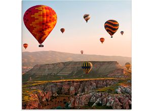 4058661637611 - Glasbild ARTLAND Kappadokien Ballonfahrt Bilder Gr B H 20 cm x 20 cm Ballonfahren 1 St bunt Glasbilder Bilder in verschiedenen Größen