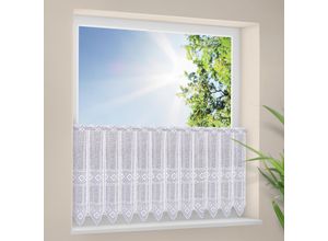 4007863705703 - Scheibengardine PAULINA weiß B80cm H90cm Jacquard Polyester Gardinen