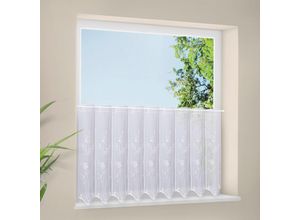 4007863704683 - Scheibengardine Arina weiß B80cm H60cm Wirkware Polyester Gardinen Stickerei-Bistro mit Blumen bestickt